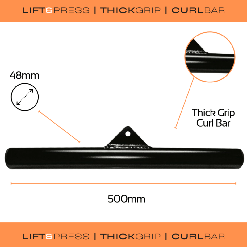 50 mm Thick Grip Bicep Curl Straght Bar - Lift & Press US